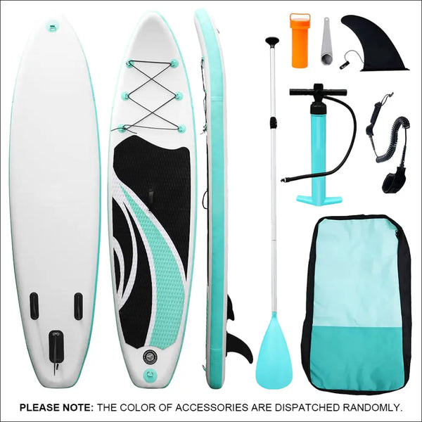 Inflatable Stand Up Paddleboard W/ Accessories & Backpack - White/Blue ...