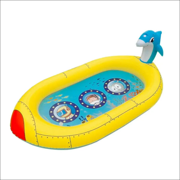 Submarine Splash Adventure: Inflatable Sprinkler Pool for Kids ...